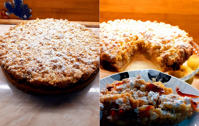 სეზონური და უგემრიელესი ვაშლის ნამცვარი ფხვიერი ცომით - Gemrielia.ge