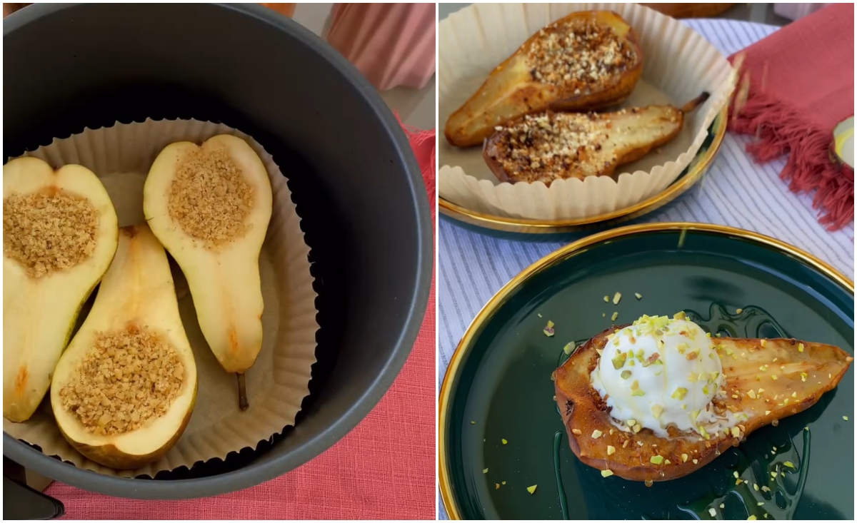 "საოცრად გემრიელია და თან უმარტივესად მზადდება!" - აეროგრილში მომზადებული მსხლის დესერტი ...